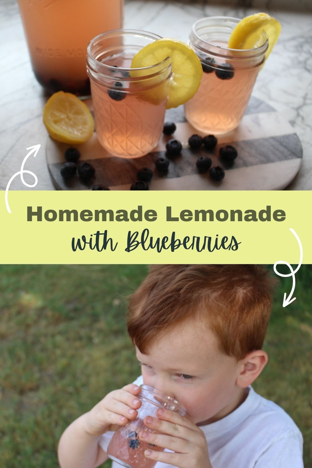 Homemade Lemonade with Blueberries - Third Blessed Farmhouse