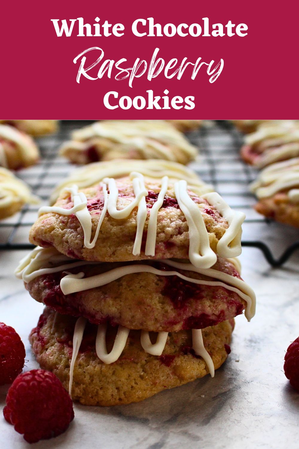 White Chocolate Raspberry Cookies - third blessed farmhouse